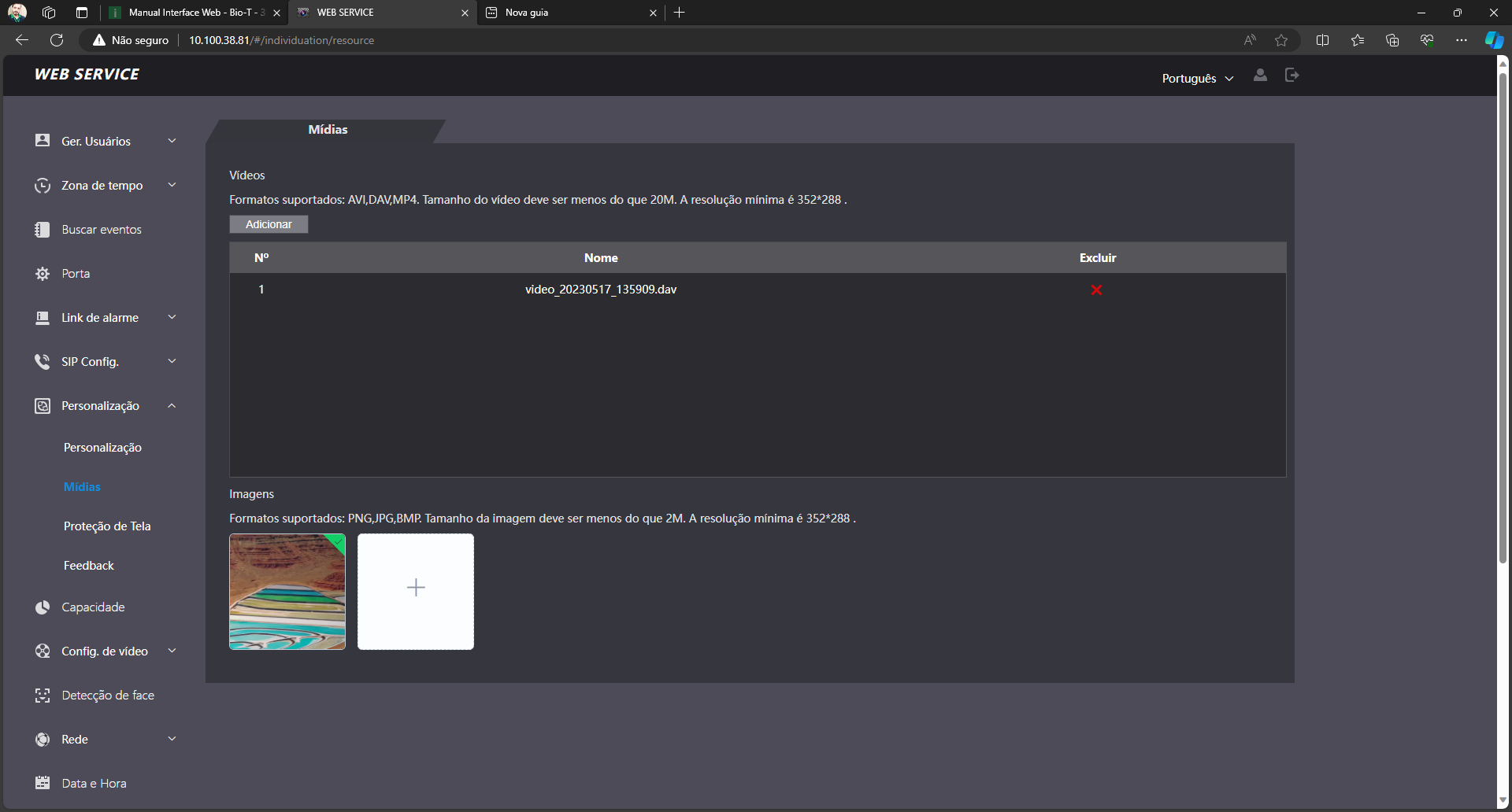 Manual Interface Web - Bio-T - SS 3532 MF W SS 3542 MF W